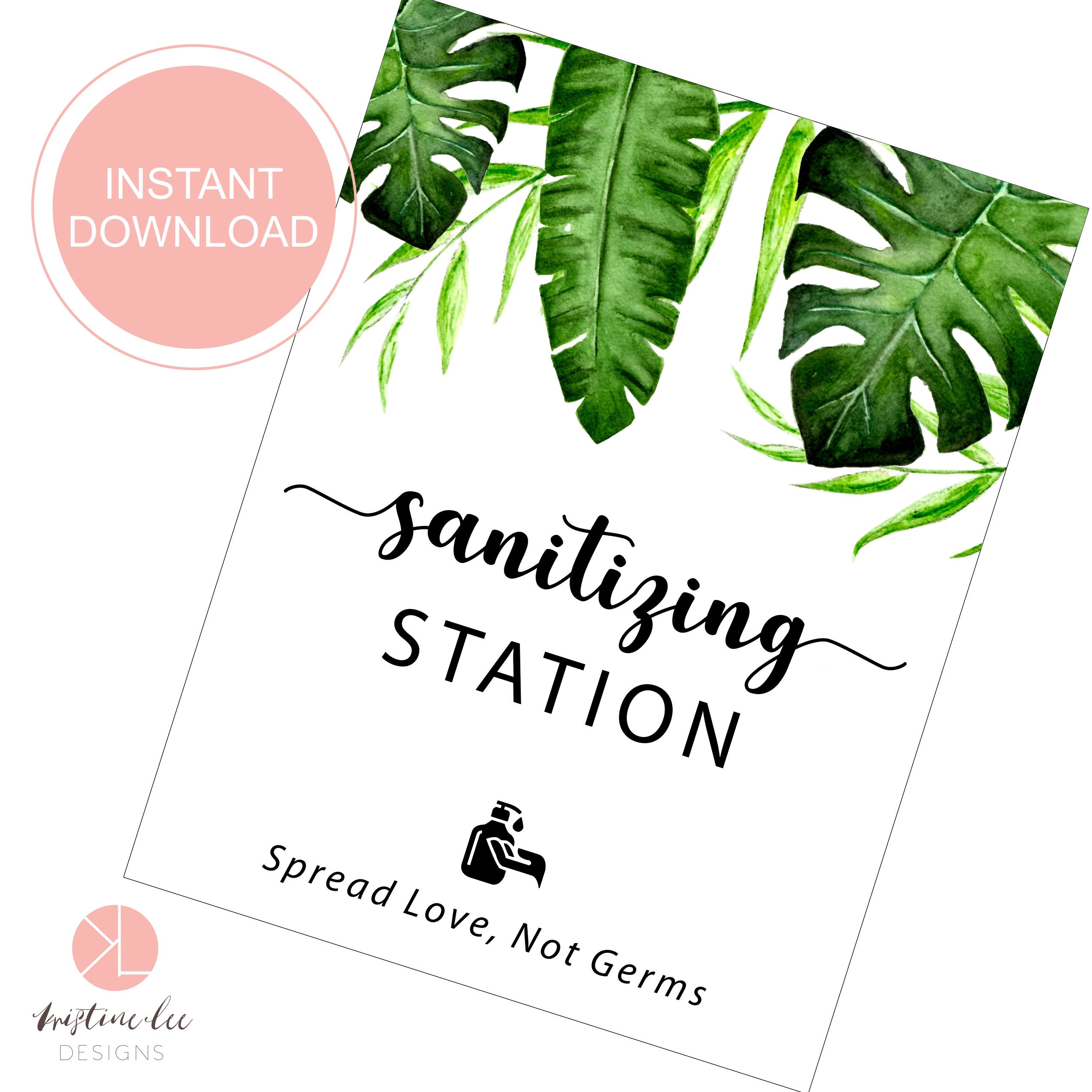 Sanitation Station Sign Printable, Sanitizing Station, Tropical Wedding ...