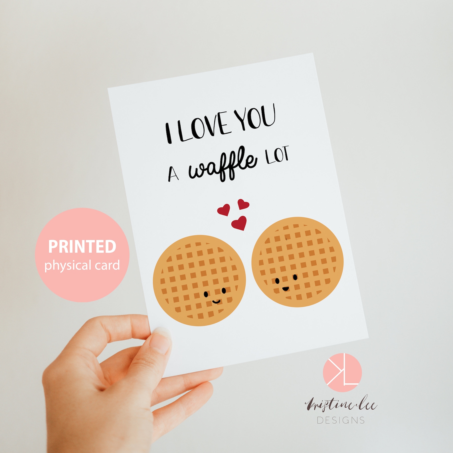 Waffle Card, I Love You A Waffle Lot, Waffle Greeting Card, Anniversary ...