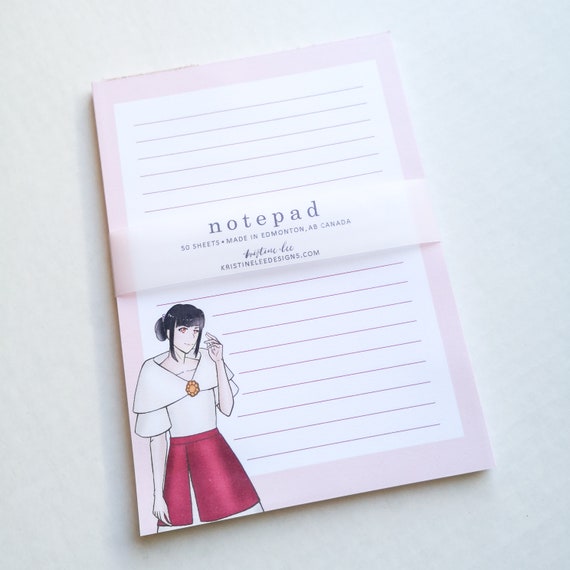 Shopping To Do List Notepad, 5x7 Notepad, Cute Stationery, Filipino Art ...