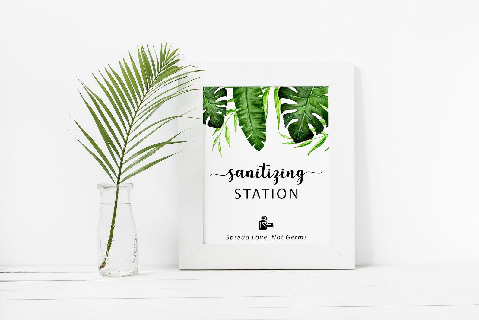 Sanitation Station Sign Printable, Sanitizing Station, Tropical Wedding ...