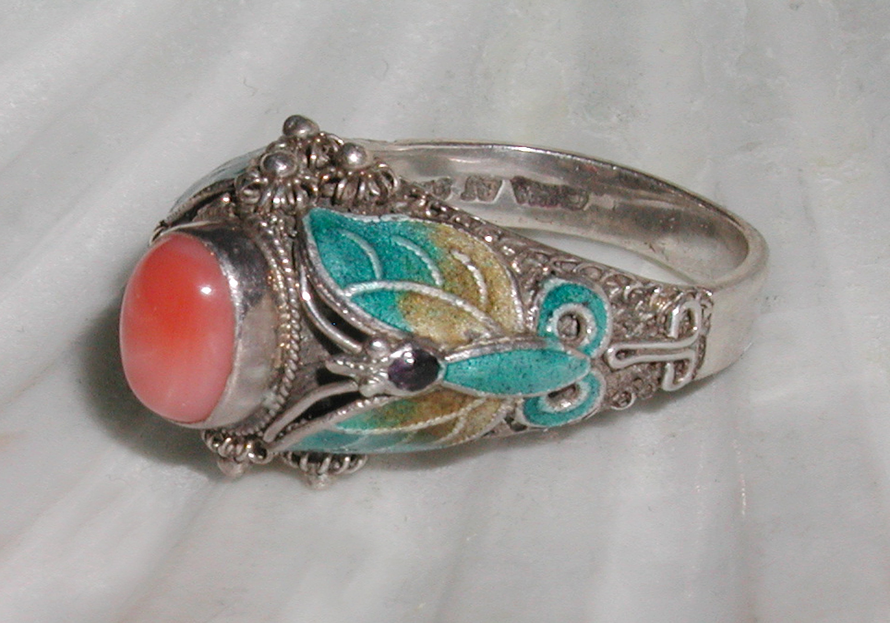 Gorgeous Vintage Genuine Angel Skin Coral Signed China 925 Beaded ...