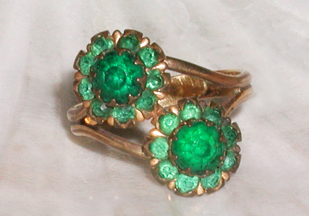 Stunning Vintage Signed C&C Clark and Coombs 1/30 14KT RGP Shank Green ...