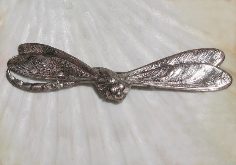 Large 3-1/2 Long Highly Detailed Vintage Art Nouveau Revival Repousse ...