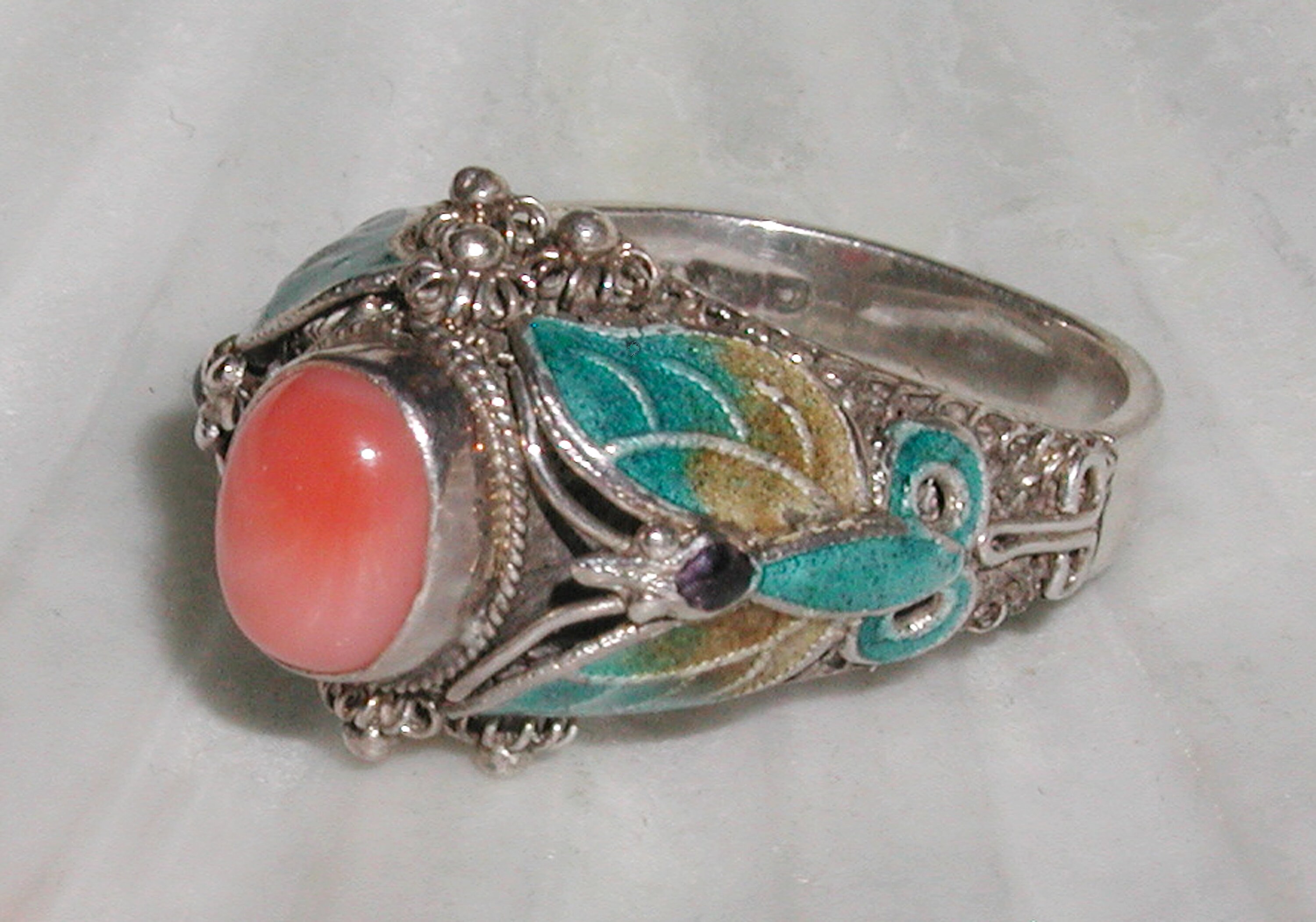 Gorgeous Vintage Genuine Angel Skin Coral Signed China 925 Beaded ...