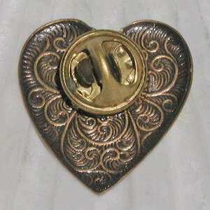 Vintage Antique Brass Stamped Embossed Scrolls Western Heart Hat Tie ...