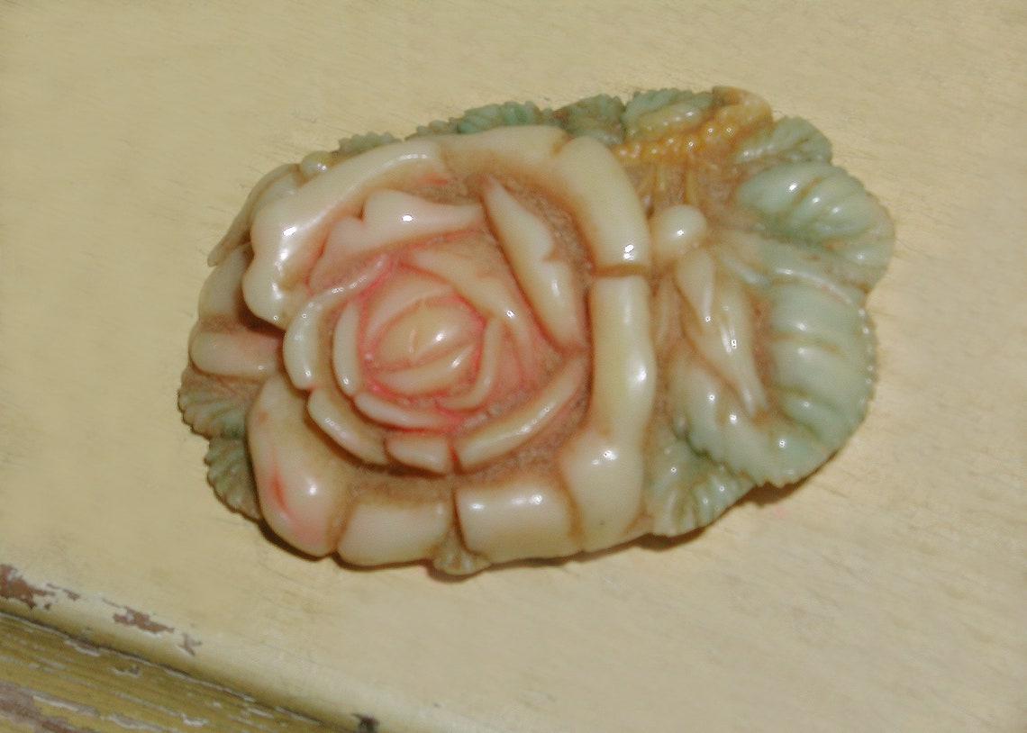 Exquisite Softly Hand Tinted Art Deco Carved Celluloid Signed MADE IN ...