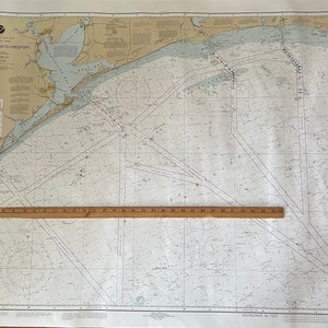 Vintage Mermentau River to Freeport Nautical Map NOAA Louisiana Texas ...