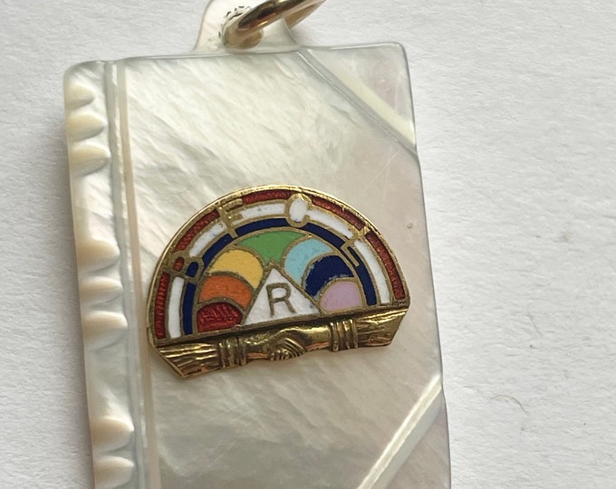 Vintage Rainbow Girls BFCL 10k Enamel Mother of Pearl Pendant - Etsy