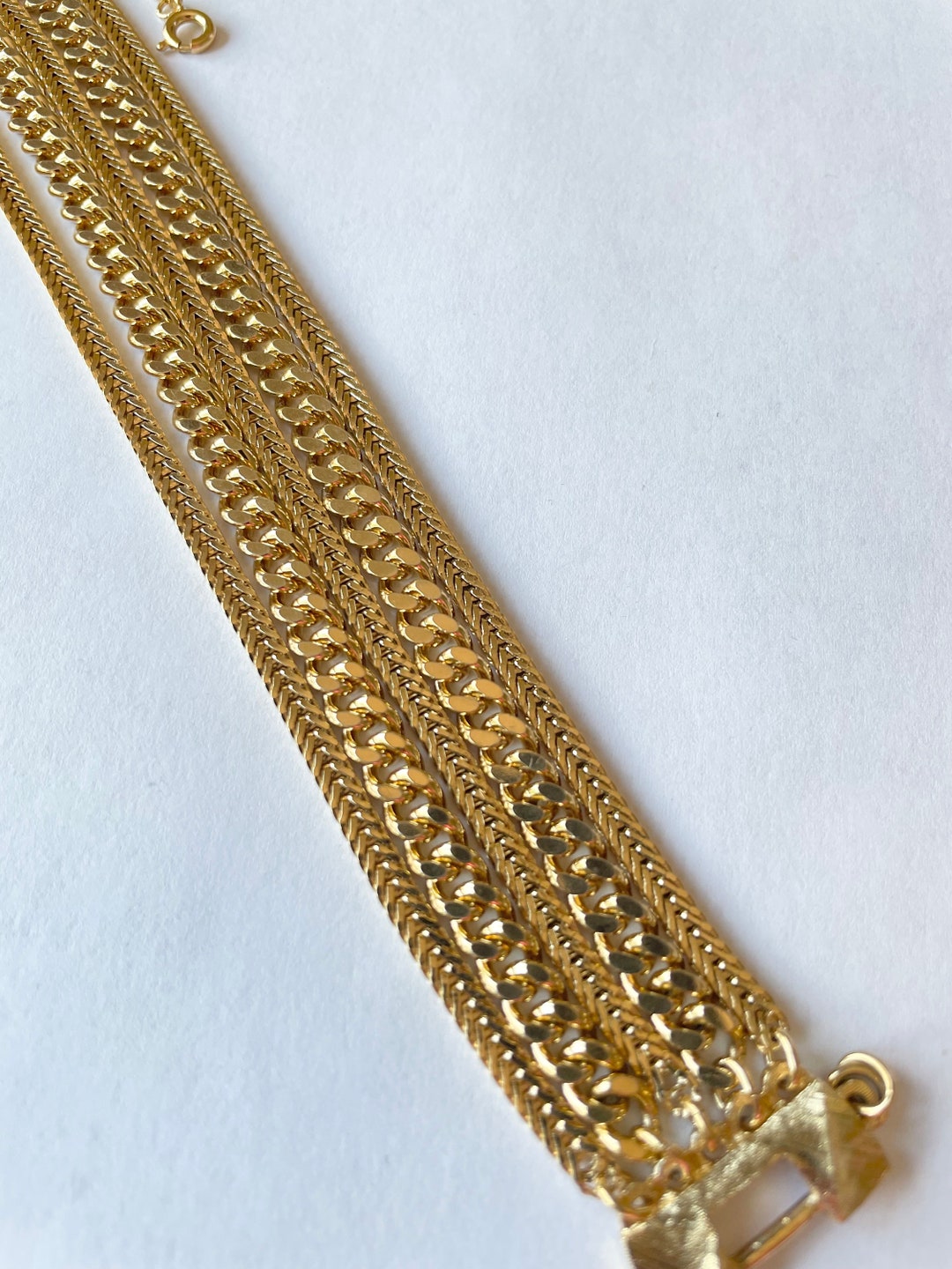 Vintage Monet 5 Strand Chain Bracelet - Etsy