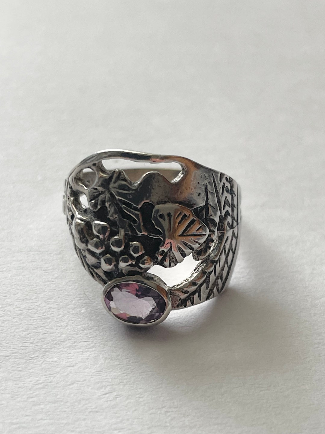 Vintage Sterling Silver Amethyst Grape Vine Ring Size 6 - Etsy