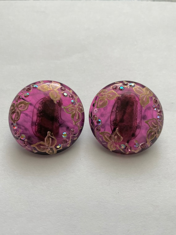 vintage hand painted rhinestone - Gem