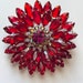 Vintage Large Red Rhinestone Flower Pin Brooch - Etsy