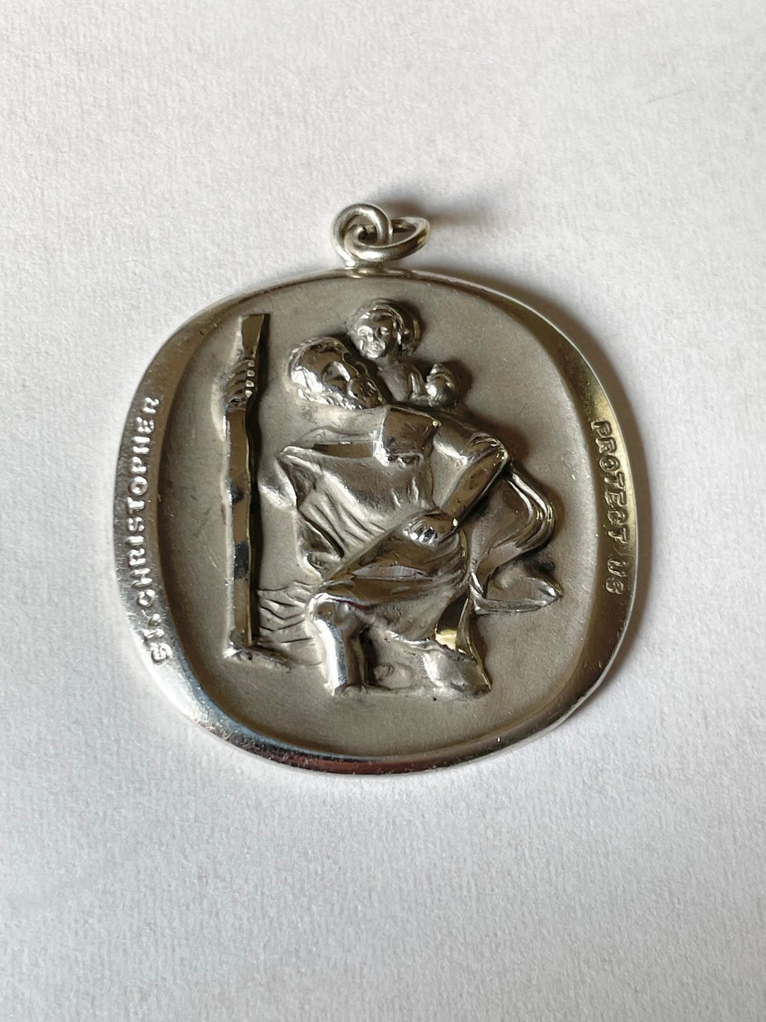 Vintage Sterling Silver St. Christopher Medal - Etsy