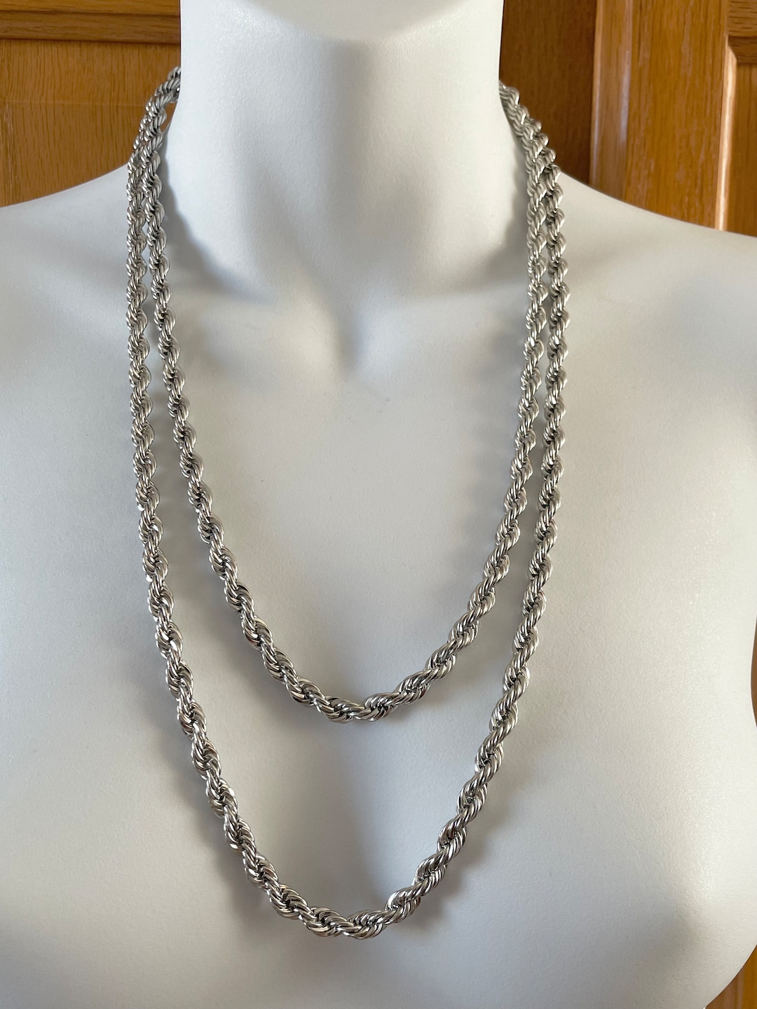 Michael Anthony Signed Stainless Steel Rope Chain Necklace Pair - Etsy