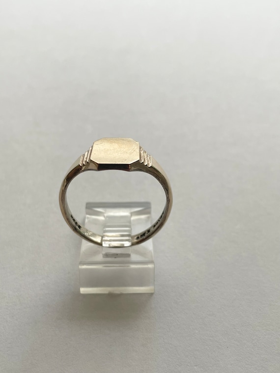 Vintage 10k Gold Sterling Signet Ring Signed size 11 - Gem