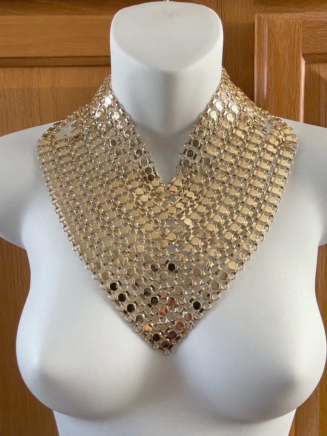 Vintage Gold Color Egyptian Style Chain Bib Necklace - Etsy