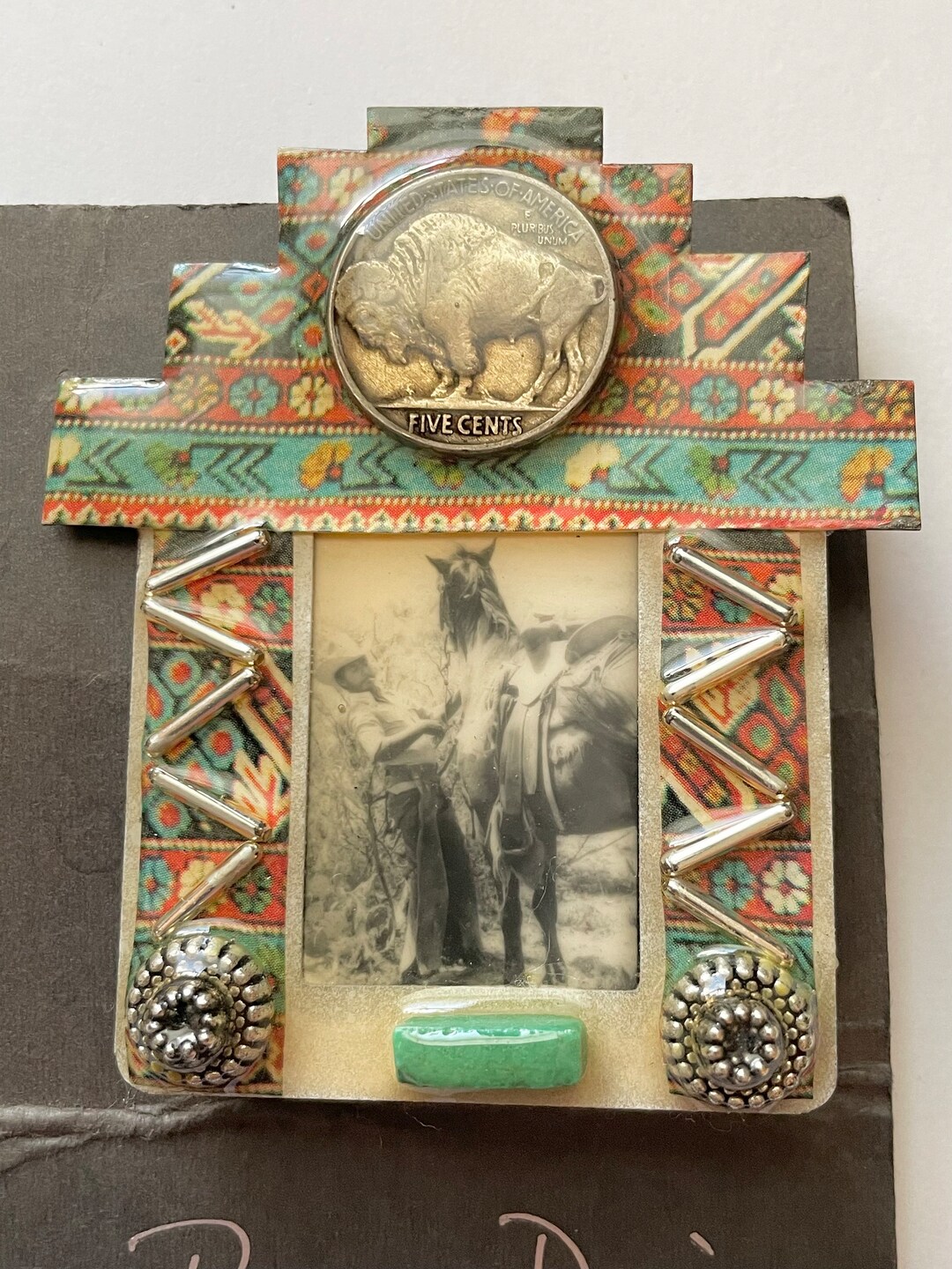 Vintage Ann Regas Man With Horse Southwest Design Pin - Etsy