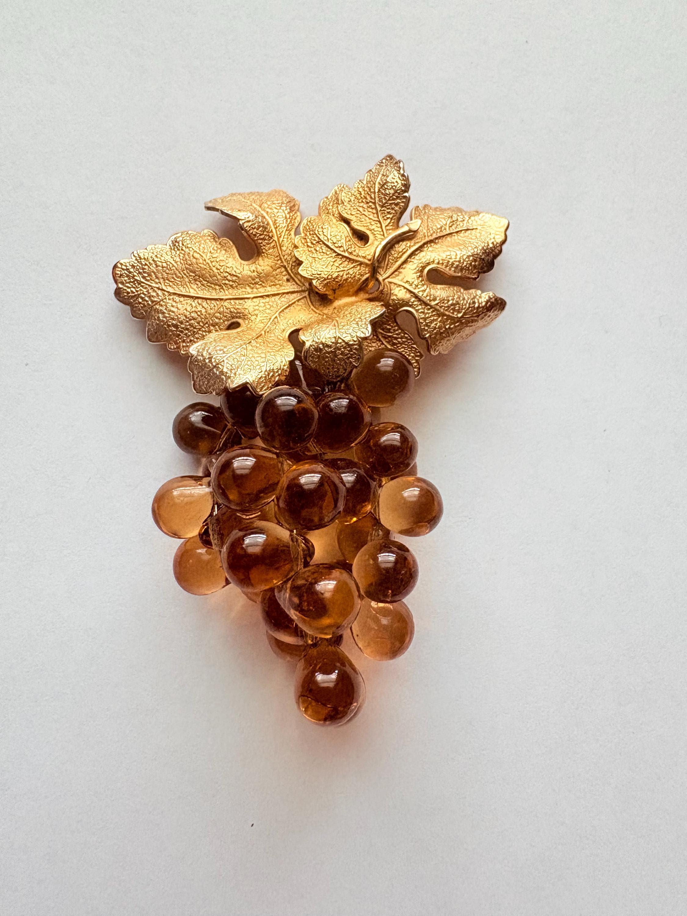 Vintage Napier Glass Bead Grapes Pin Brooch - Etsy