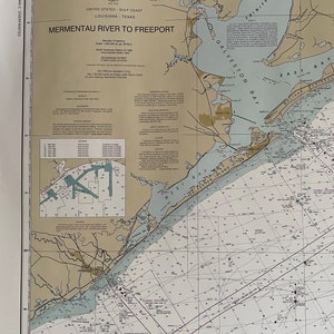 Vintage Mermentau River to Freeport Nautical Map NOAA Louisiana Texas ...