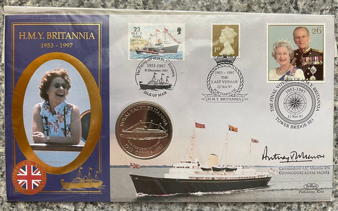 1997 HMY Britannia Final Voyage Cover With Coin BENHAM - Etsy