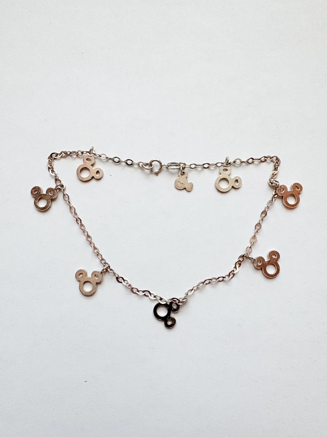 Vintage Sterling Silver Disney Mickey Mouse Chain Anklet 10” - Etsy