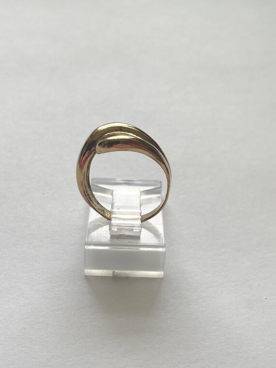 Vintage 14k Gold over Sterling Double Loop Ring Size 6 - Gem