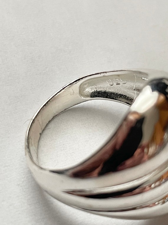 Vintage Sterling Silver Ribbed Dome Cigar Band Ring S… - Gem