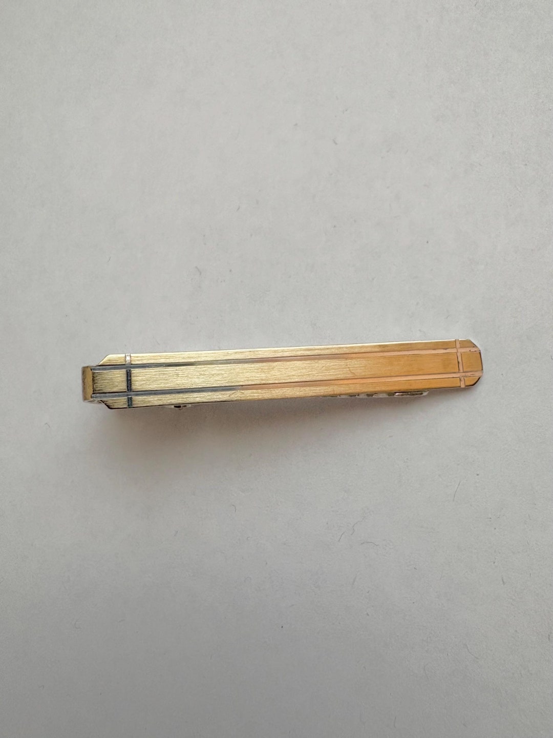 Vintage ANSON Sterling Silver and 18k Gold Tie Clip Te Bar - Etsy