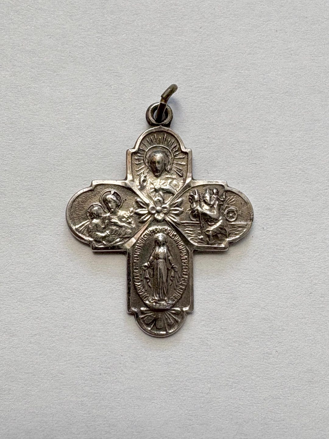Vintage Sterling Silver 4 Way Cross Religious Medal - Etsy