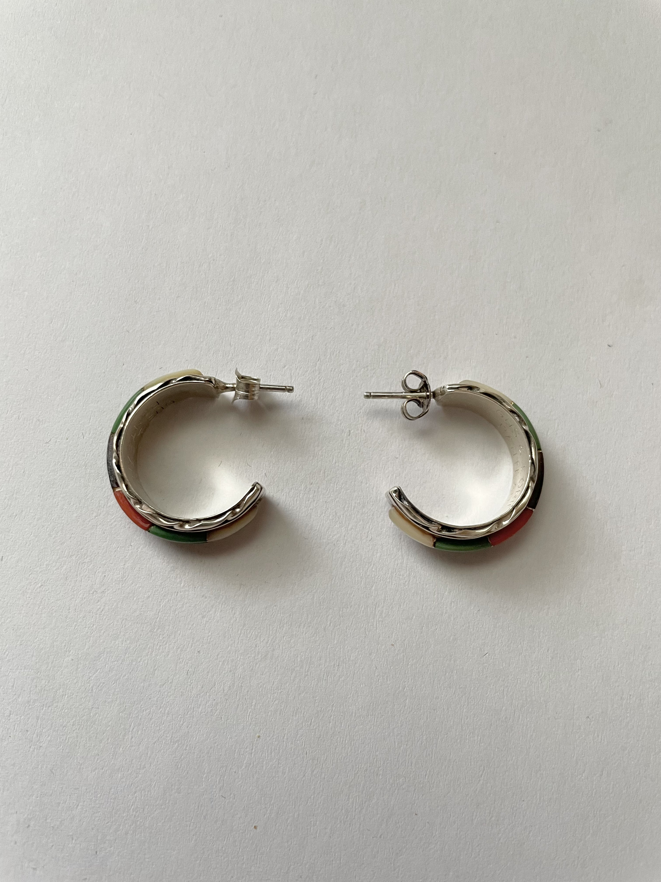 Vintage Zuni Gus & Lorie Panteah Sterling Hoop Earrings - Etsy