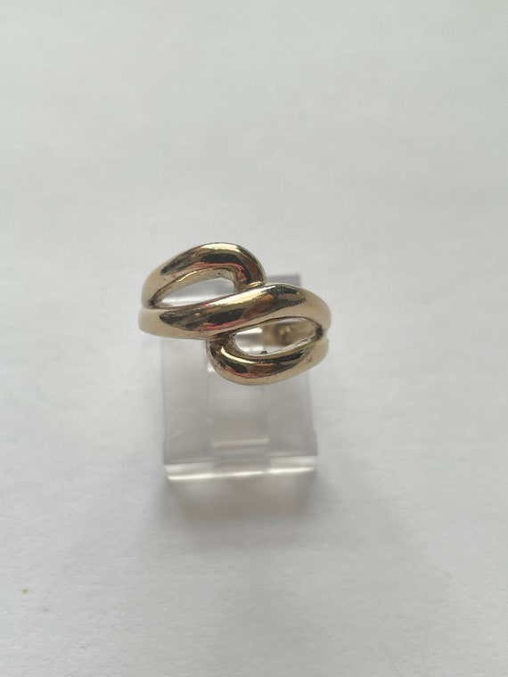Vintage 14k Gold over Sterling Double Loop Ring Size 6 - Gem