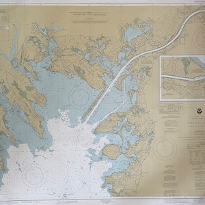 Vintage Cape Cod Canal With Approaches Nautical Map NOAA Massachusetts ...
