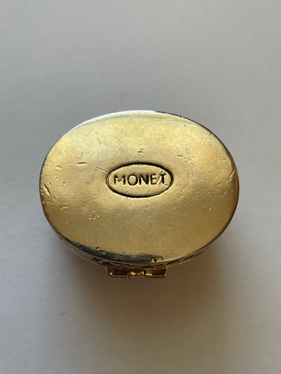 Vintage Monet Enamel Butterfly Trinket Box - Gem