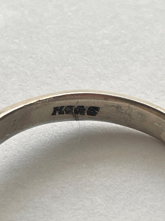 Vintage 10k Gold Sterling Signet Ring Signed size 11 - Gem