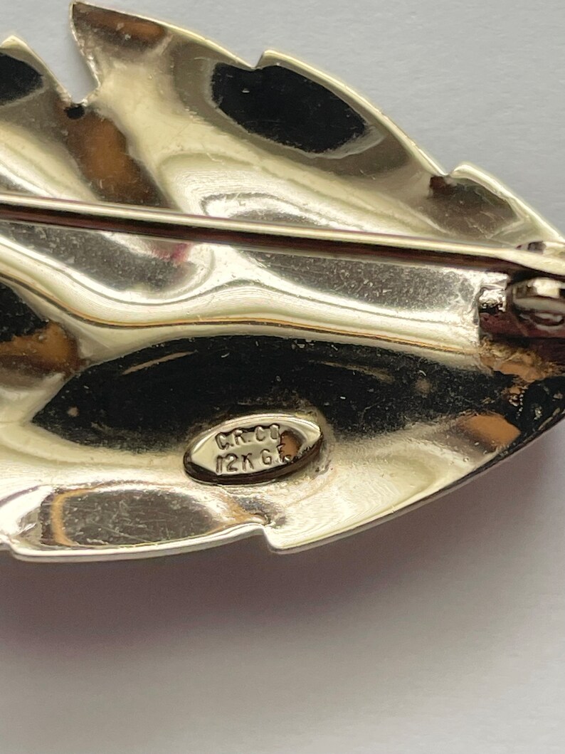 Vintage Charles Reid Gold Filled Pearl Leaf Pin Brooch - Etsy