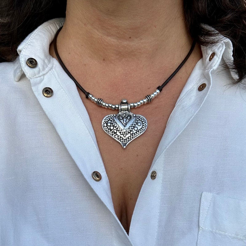 Leather Necklace - Etsy