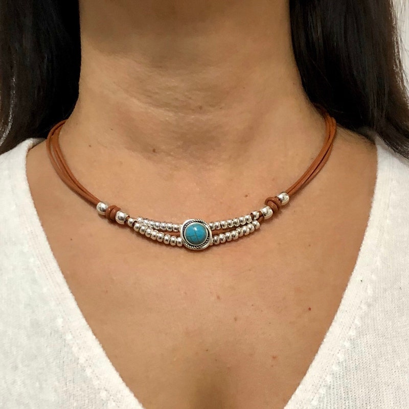 Leather Necklace - Etsy