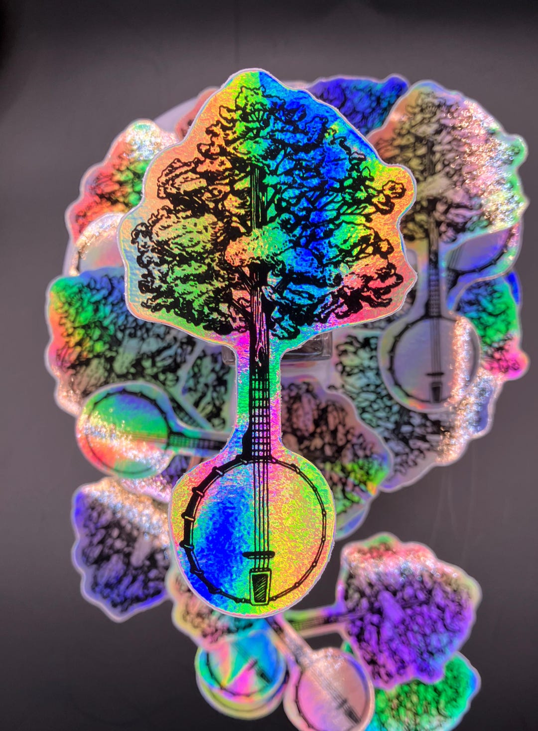 Holographic Banjo Tree of Life Sticker - Bluegrass Music Gift - Etsy