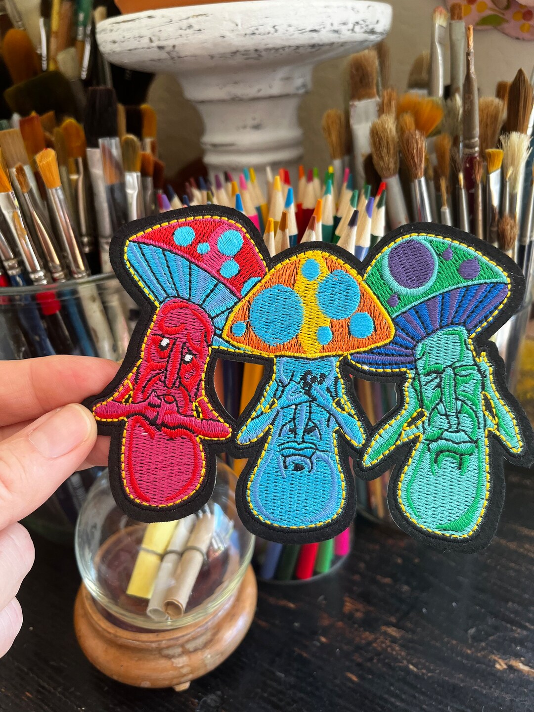 Embroidered Mushroom Patch + Colored Mushrooms + Grateful Dead - Etsy