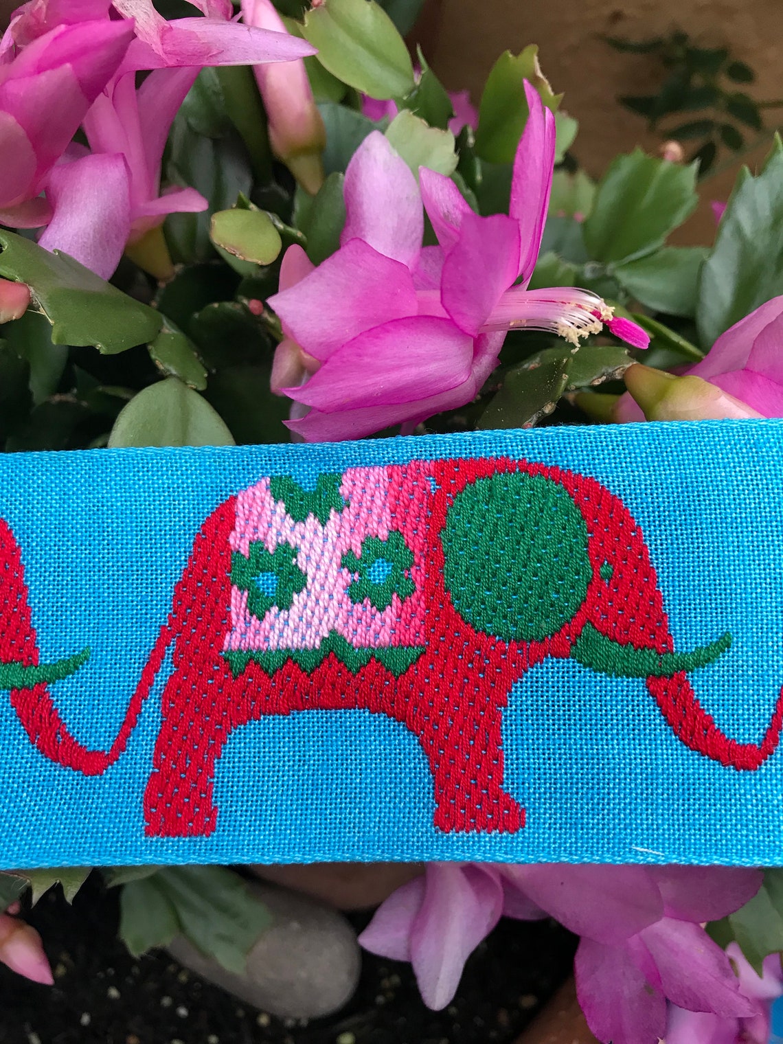 Vintage 100% Cotton Fabric Trim With A Chain of Elephants - Etsy
