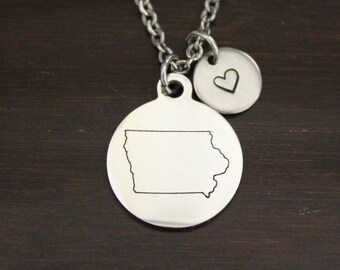 Iowa State Necklace - Etsy