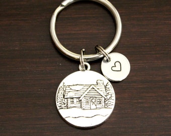 Hand Stamped Cabin Keys Keychain - Etsy