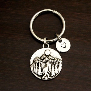 Sasquatch Forest Mountains Key Ring/keychain/zipper Pull-sasquatch ...