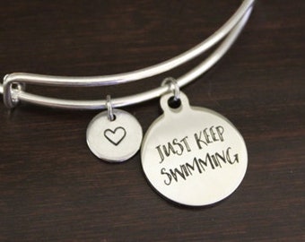 Just keep swimming bracelet | Etsy
