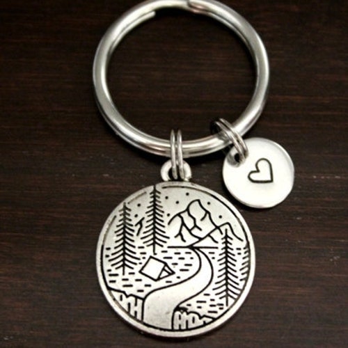 Mountain Range With Canoe Key Ring/ Keychain / Zipper Pull - Etsy