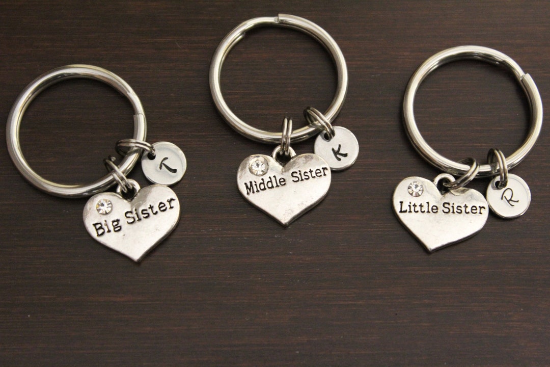 Big Sister Middle Sister Little Sister Key Ring/ Keychain / Zipper Pull ...