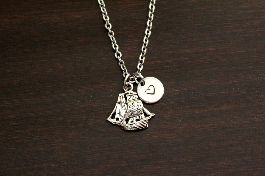 Pirate Ship Necklace - Pirate Ship Jewelry - Pirate Charm Gift - Viking ...