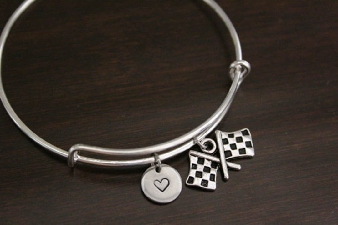 Race Flags Bangle - Racing Bangle - Finish Line Bangle - Motorcycle ...