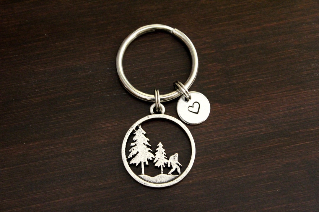 Sasquatch in Forest Key Ring/ Keychain / Zipper Pull - Sasquatch ...