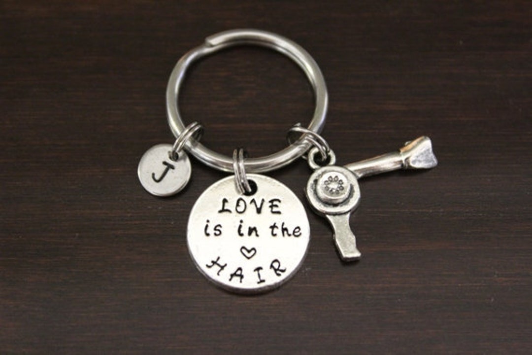 Love is in the Hair Dryer Key Ring/ Keychain / Zipper Pull - Blow Dryer ...